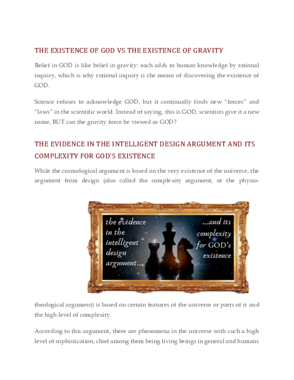 (PDF) THE EXISTENCE OF GOD VS THE EXISTENCE OF GRAVITY