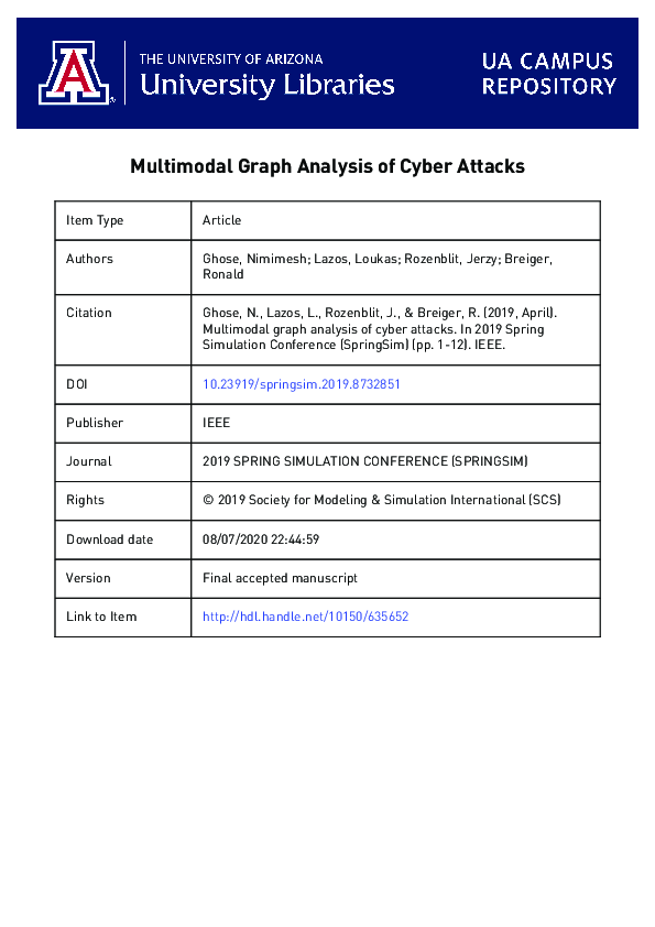 (PDF) Multimodal Graph Analysis of Cyber Attacks