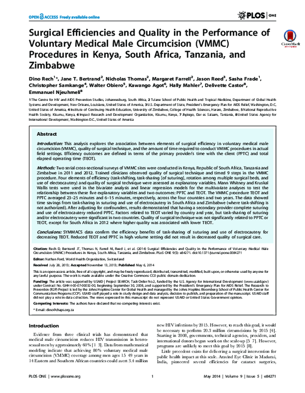 (PDF) Surgical Efficiencies and Quality in the Performance of Voluntary ...