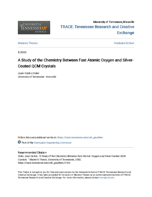 (PDF) A Study of the Chemistry Between Fast Atomic Oxygen and Silver ...