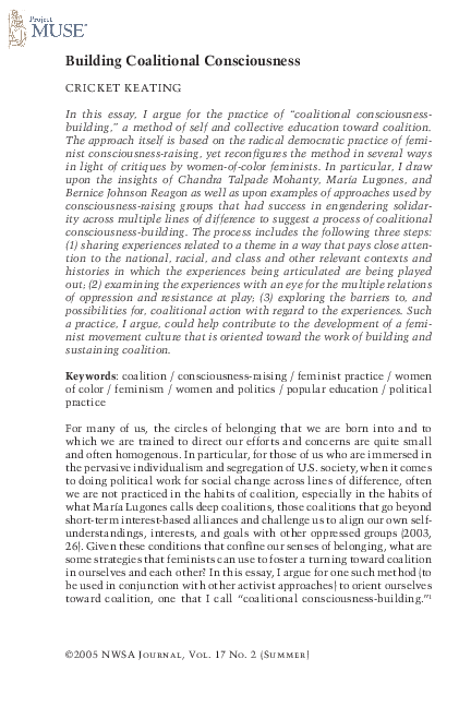 (PDF) Building Coalitional Consciousness