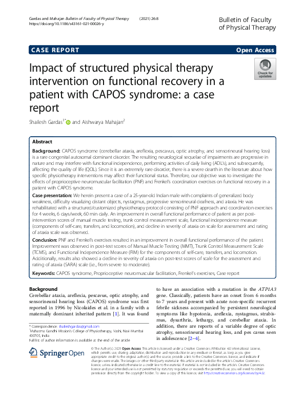 (PDF) Impact of structured physical therapy intervention on functional ...