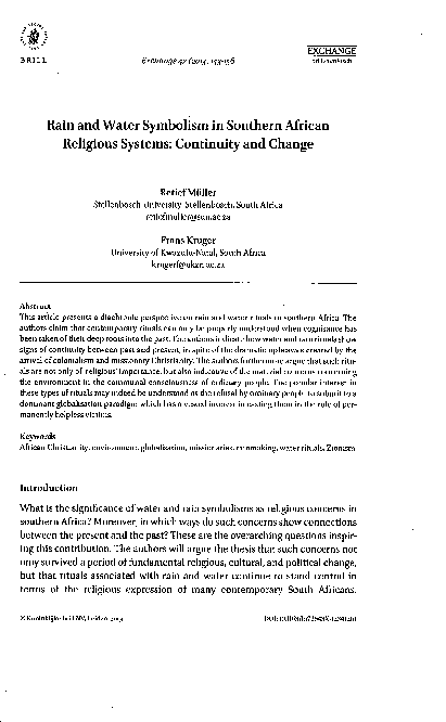 (PDF) Rain and Water Symbolism in Southern African Religious Systems ...