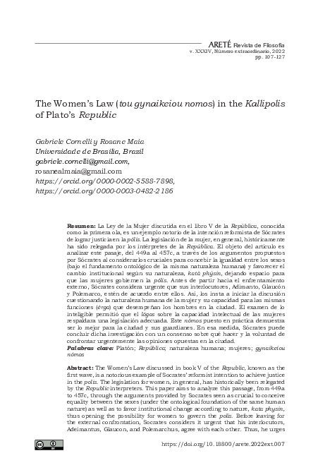 (PDF) The Women’s Law (tou gynaikeiou nomos) in the Kallipolis of Plato ...