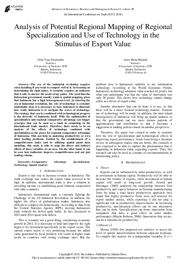 (PDF) Analysis of Potential Regional Mapping of Regional Specialization ...