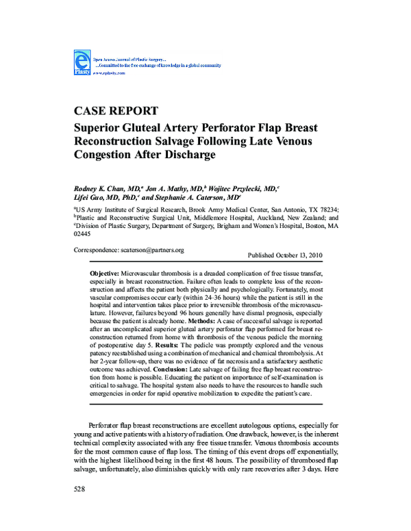 (PDF) CASE REPORT Superior Gluteal Artery Perforator Flap Breast ...