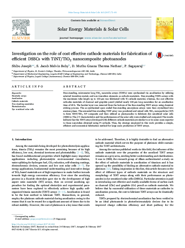 (PDF) Investigation on the role of cost effective cathode materials for ...