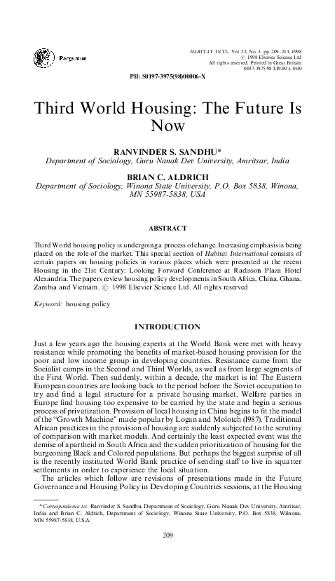 (PDF) Third world housing