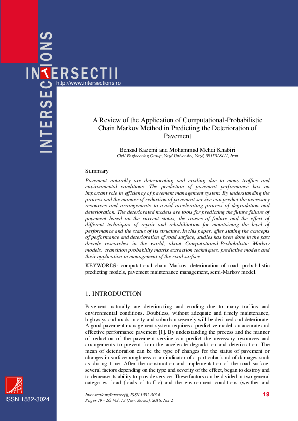 (PDF) A Review of the Application of Computational-Probabilistic Chain Markov Method in ...