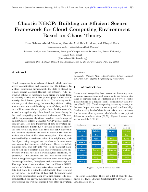 (PDF) Chaotic NHCP: Building an Efficient Secure Framework for Cloud ...