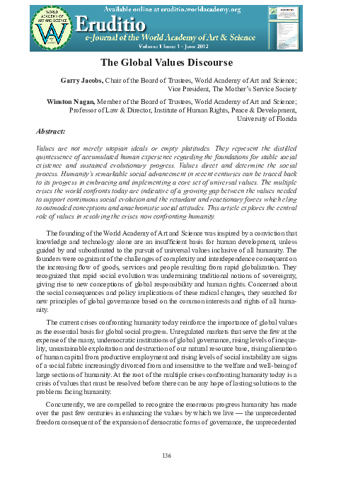 (PDF) The Global Values Discourse