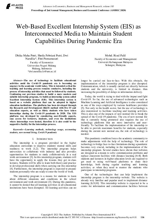 (PDF) Web-Based Excellent Internship System (EIS) as Interconnected ...