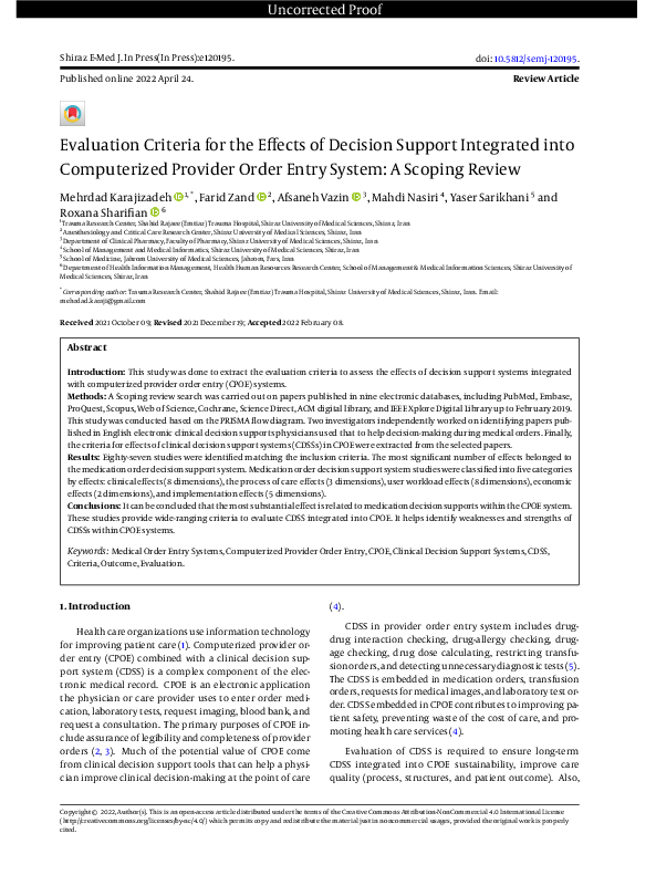(PDF) Evaluation Criteria for the Effects of Decision Support ...