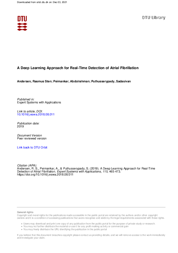 Pdf A Deep Learning Approach For Real Time Detection Of Atrial
