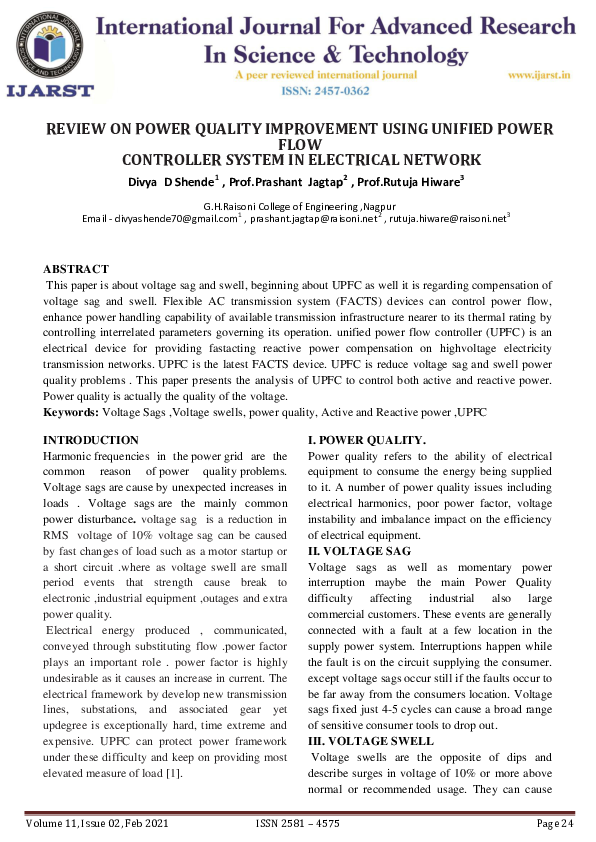 (PDF) Review on Power Quality Improvement Using Unified Power Flow Controller System in ...