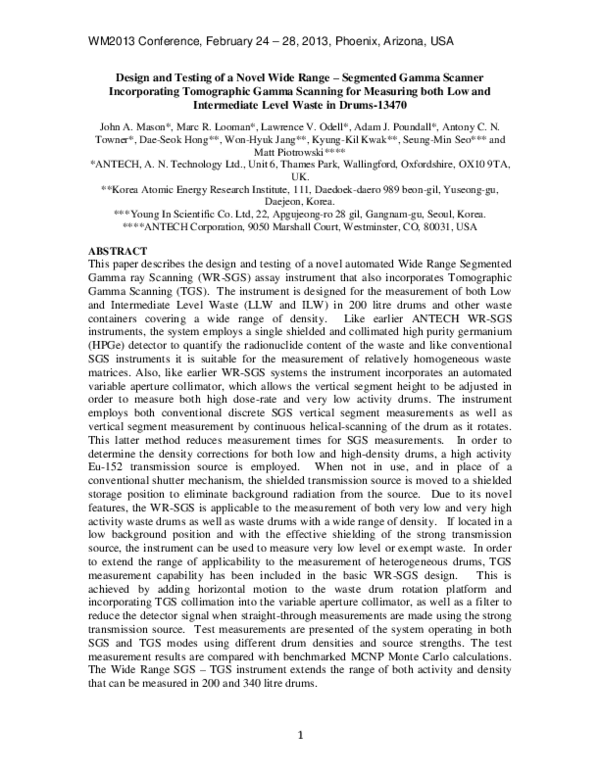 (PDF) Design and Testing of a Novel Wide Range - Segmented Gamma ...