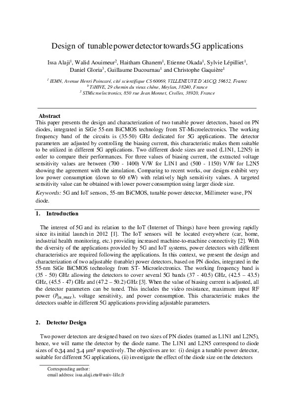 (PDF) Design of tunable power detector towards 5G applications