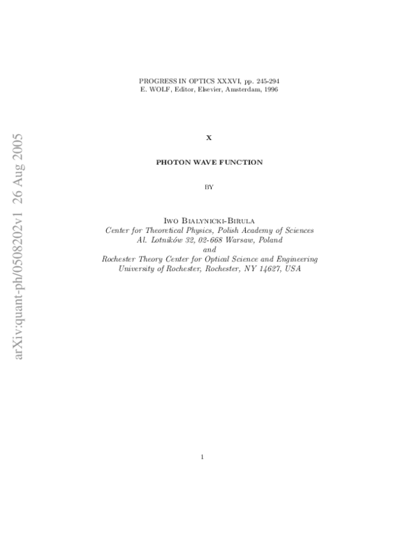 (PDF) The Photon Wave Function