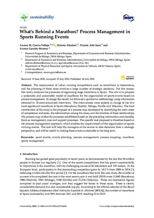 (PDF) What’s Behind a Marathon? Process Management in Sports Running Events