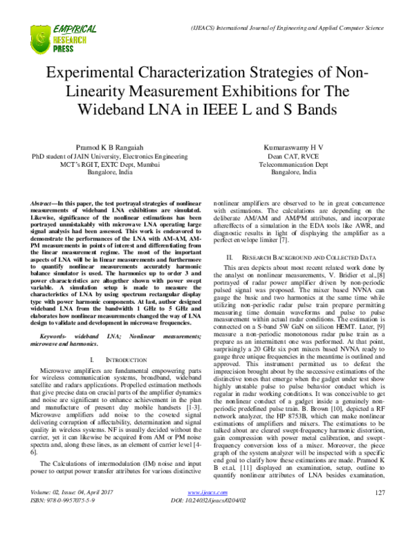 (PDF) Experimental Characterization Strategies of NonLinearity ...