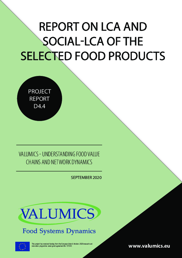 (PDF) Report on LCA and Social-LCA of the selected food products