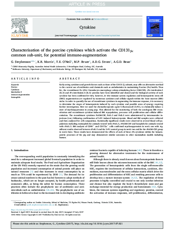 (PDF) Characterisation of the porcine cytokines which activate the ...