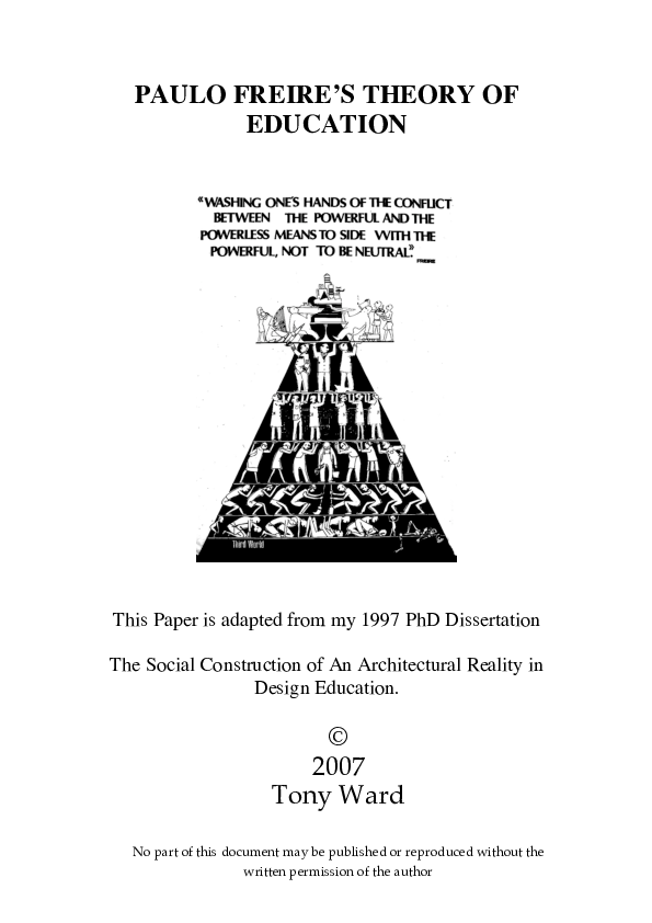 (PDF) PAULO FREIRE'S THEORY OF EDUCATION
