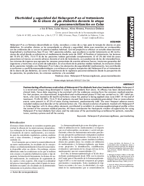 (PDF) Efectividad y seguridad del Heberprot-P en el tratamiento de la ...