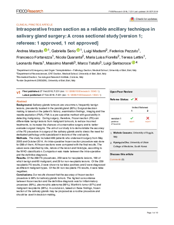 (PDF) Intraoperative frozen section as a reliable ancillary technique ...