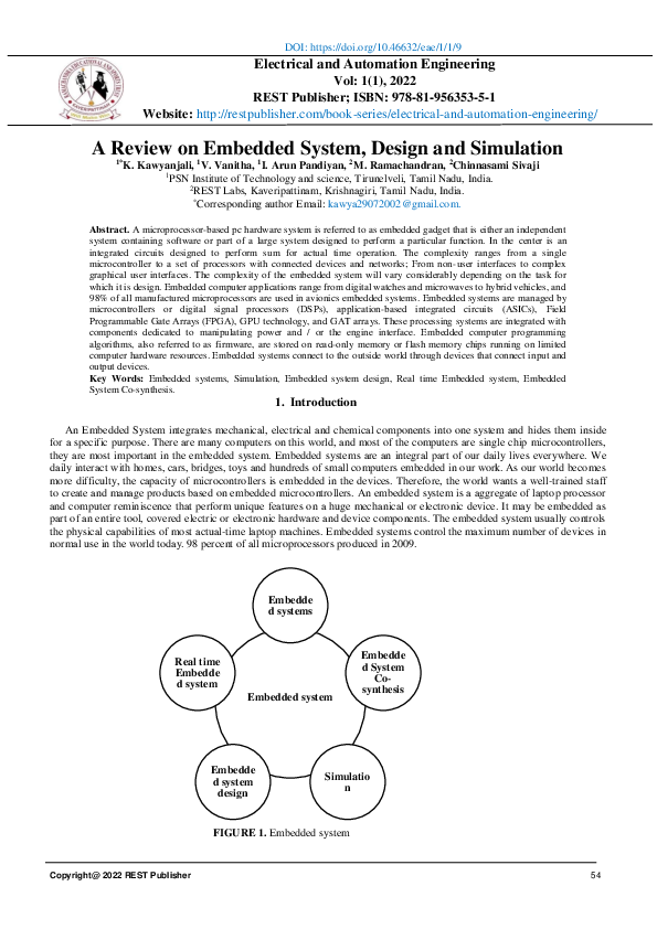 (PDF) A Review on Embedded System, Design and Simulation