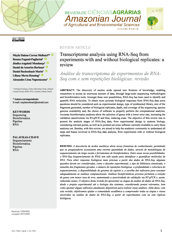 (PDF) Transcriptome analysis using RNA-Seq from experiments with and ...
