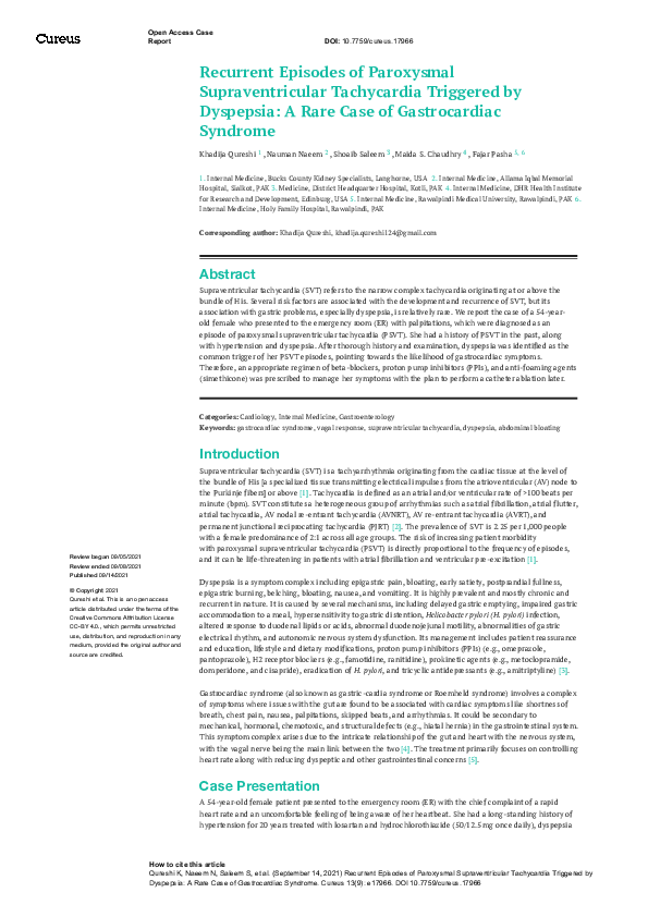 (PDF) Recurrent Episodes of Paroxysmal Supraventricular Tachycardia ...