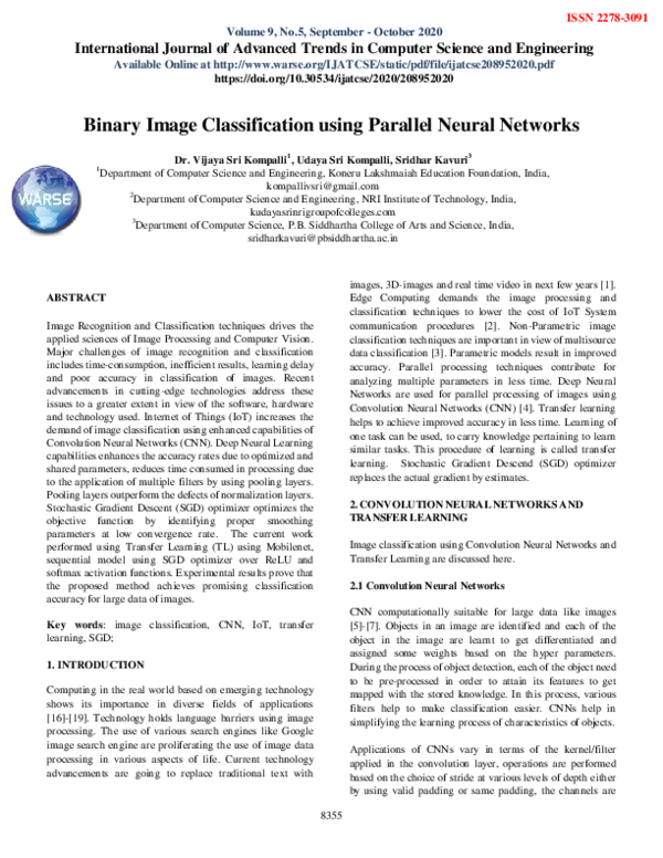 (PDF) Binary Image Classification using Parallel Neural Networks