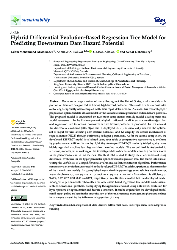(PDF) Hybrid Differential Evolution-Based Regression Tree Model for Predicting Downstream Dam ...