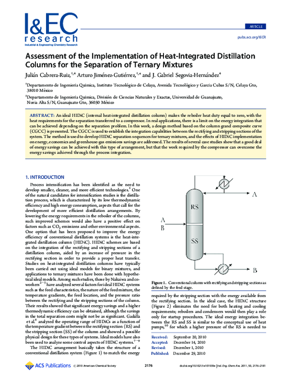 (PDF) Assessment of the Implementation of Heat-Integrated Distillation ...