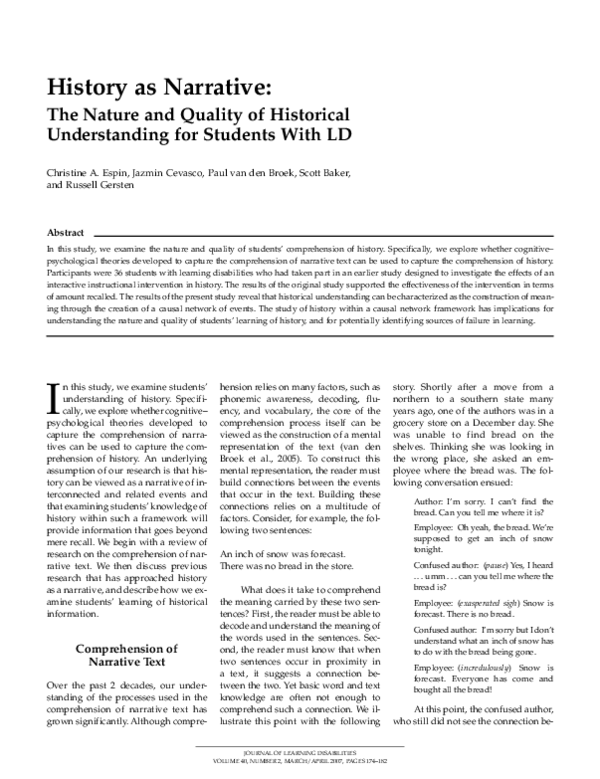 (PDF) History as Narrative