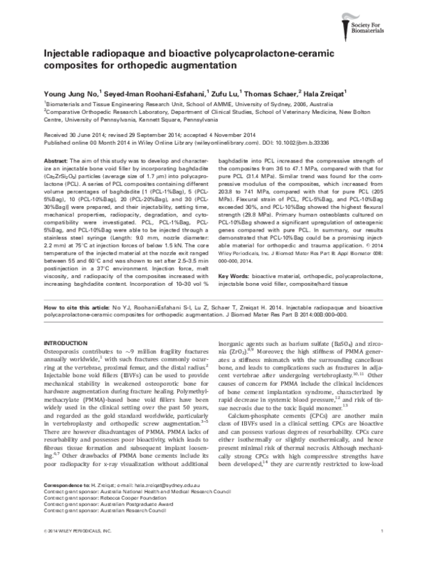 (PDF) Injectable radiopaque and bioactive polycaprolactone-ceramic ...
