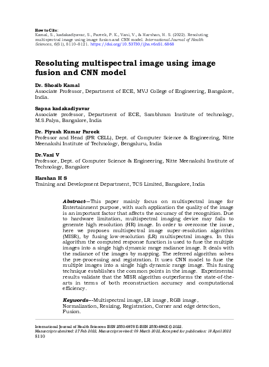 Pdf Resoluting Multispectral Image Using Image Fusion And Cnn Model