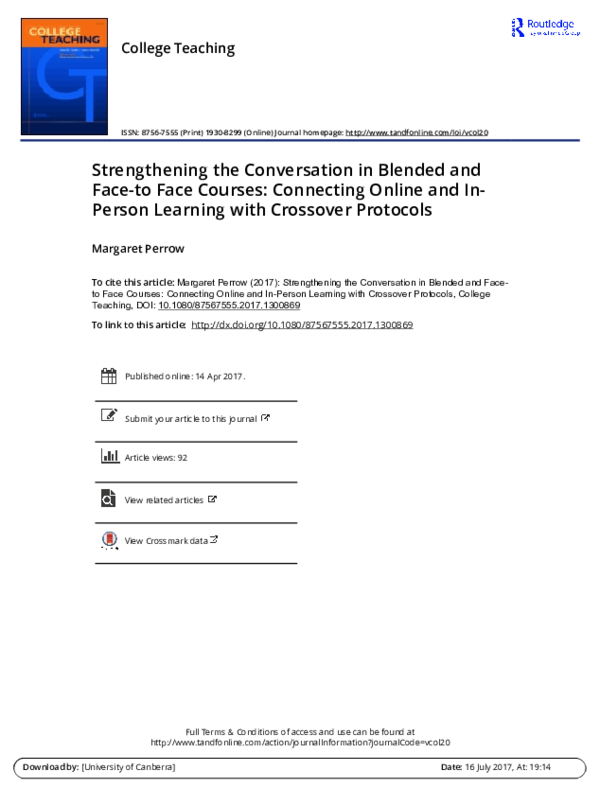 (PDF) Crossover Protocols in Blended Learning
