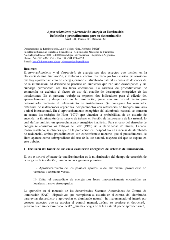 (PDF) Aprovechamiento y derroche de energía en iluminación Definición y ...