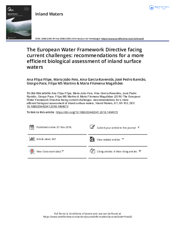 (PDF) The European Water Framework Directive facing current challenges ...