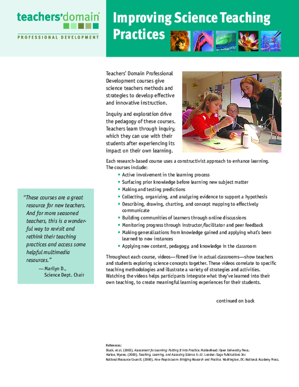 (PDF) Improving science teaching practices