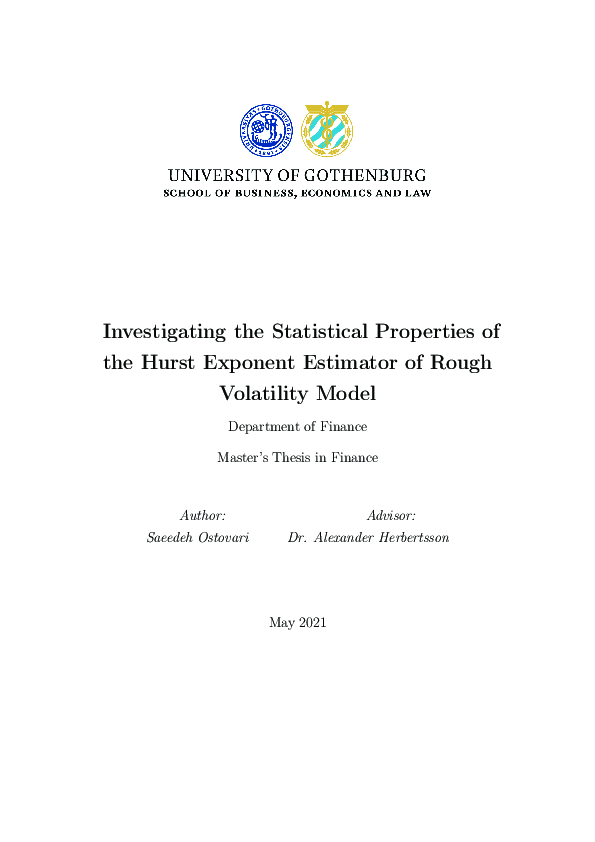 (PDF) Investigating the Statistical Properties of the Hurst Exponent ...