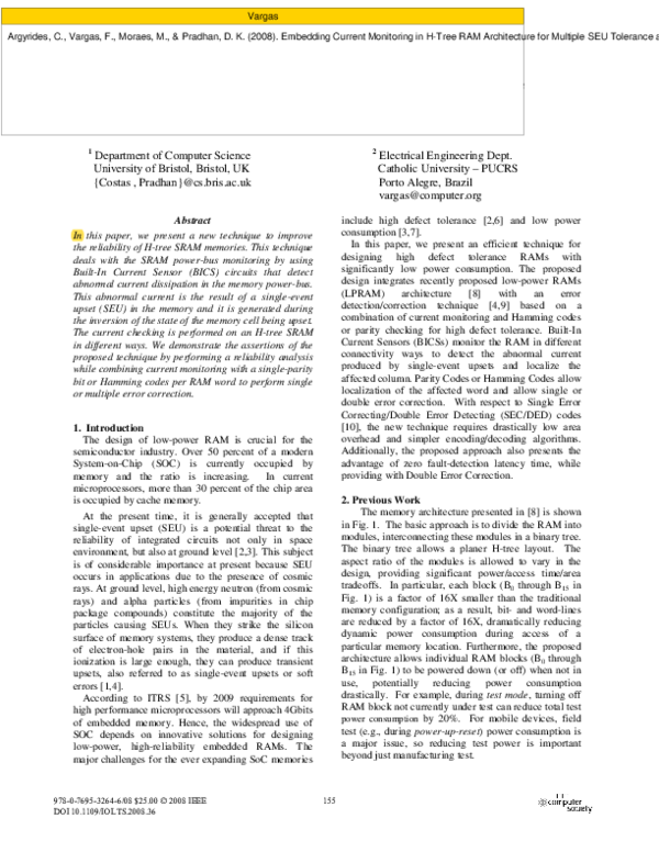 (PDF) Embedding Current Monitoring in H-Tree RAM Architecture for ...