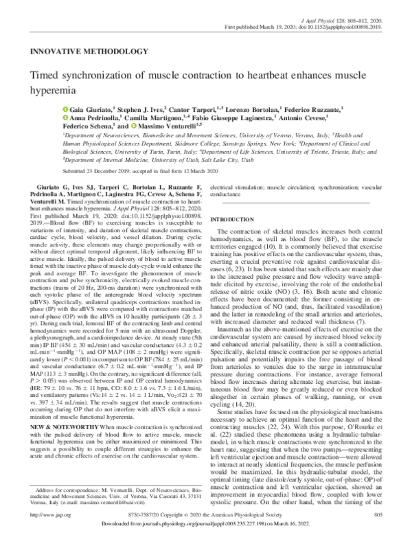 (PDF) Timed synchronization of muscle contraction to heartbeat enhances ...