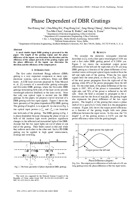 (PDF) Phase dependent of DBR gratings