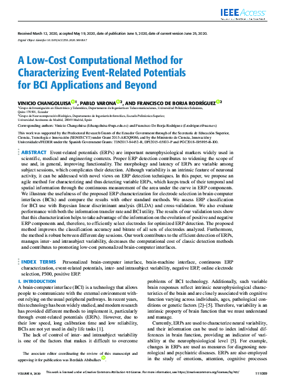 (PDF) A Low-Cost Computational Method for Characterizing Event-Related Potentials for BCI ...