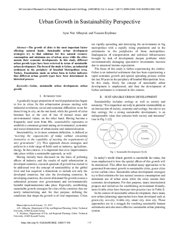 (PDF) Urban Growth in Sustainability Perspective