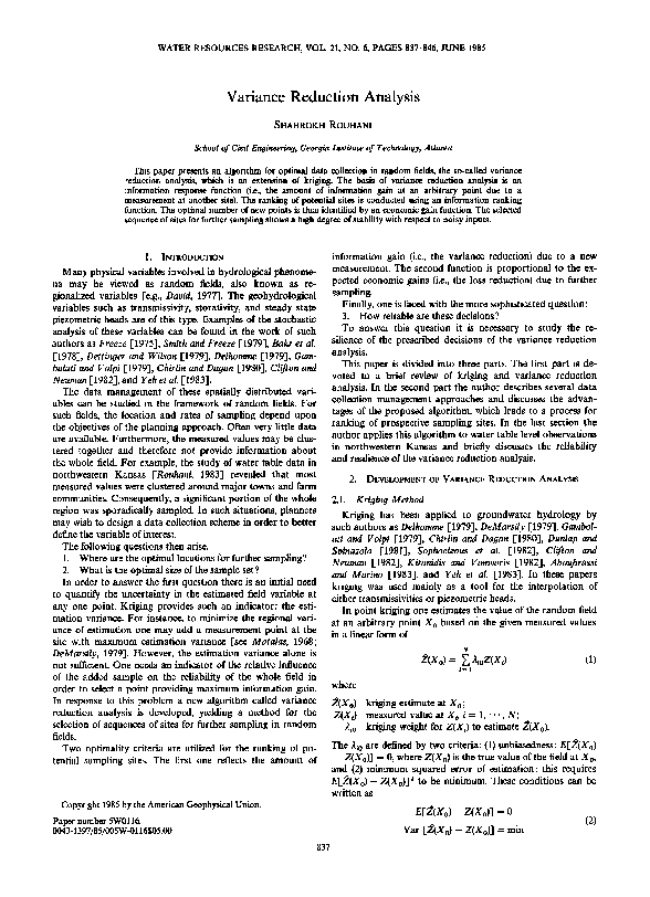 (PDF) Variance Reduction Analysis