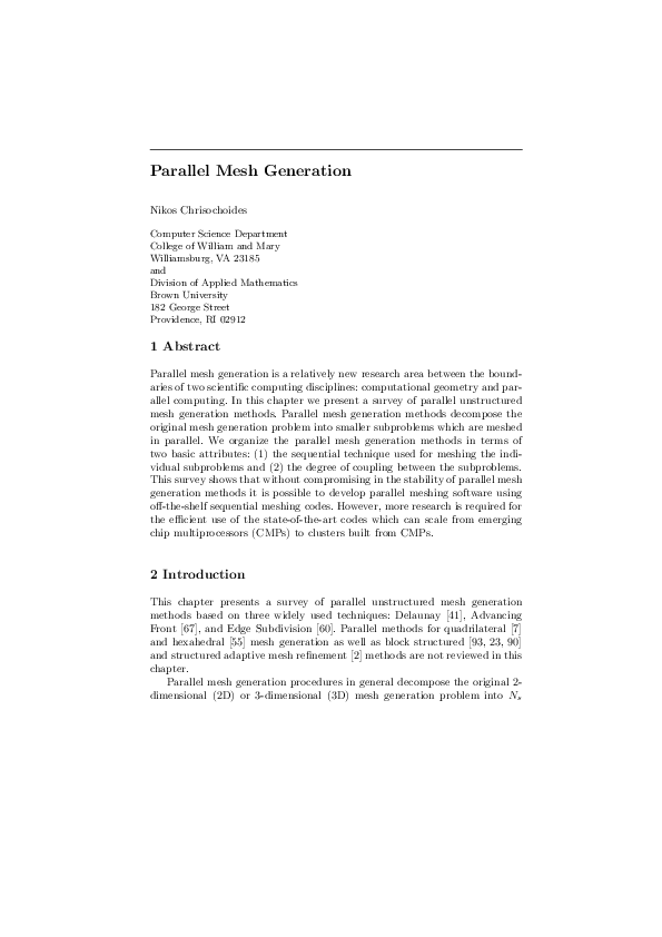 (PDF) Parallel Mesh Generation